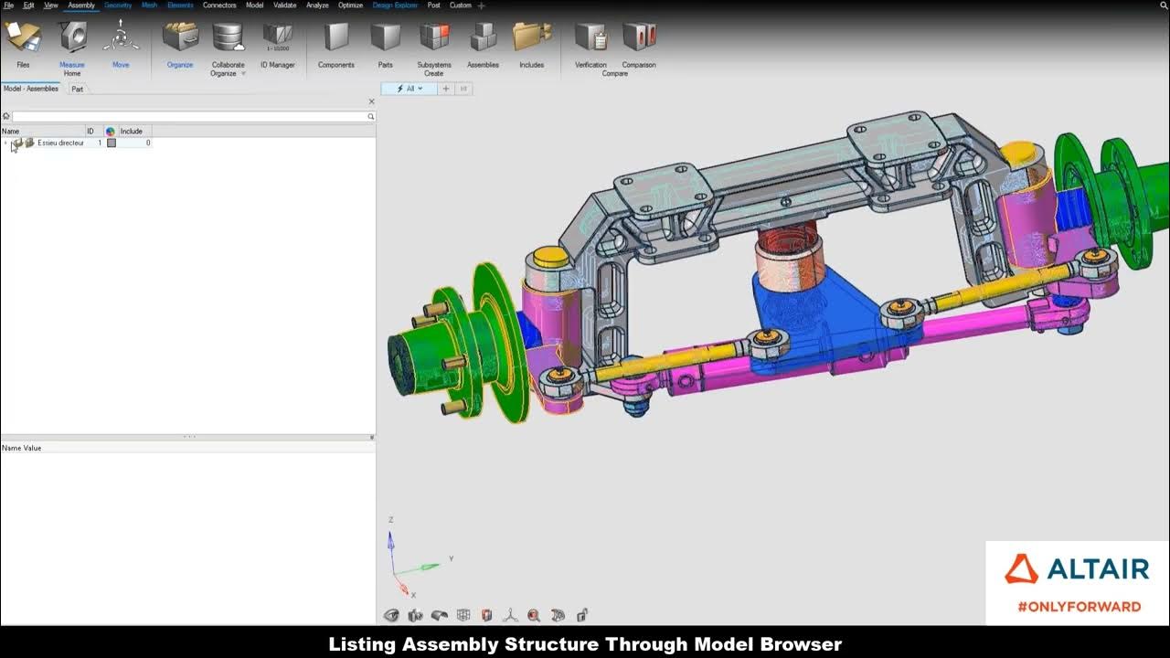 HyperWorks 2021: CAD Import, Assembly Hierarchy - YouTube