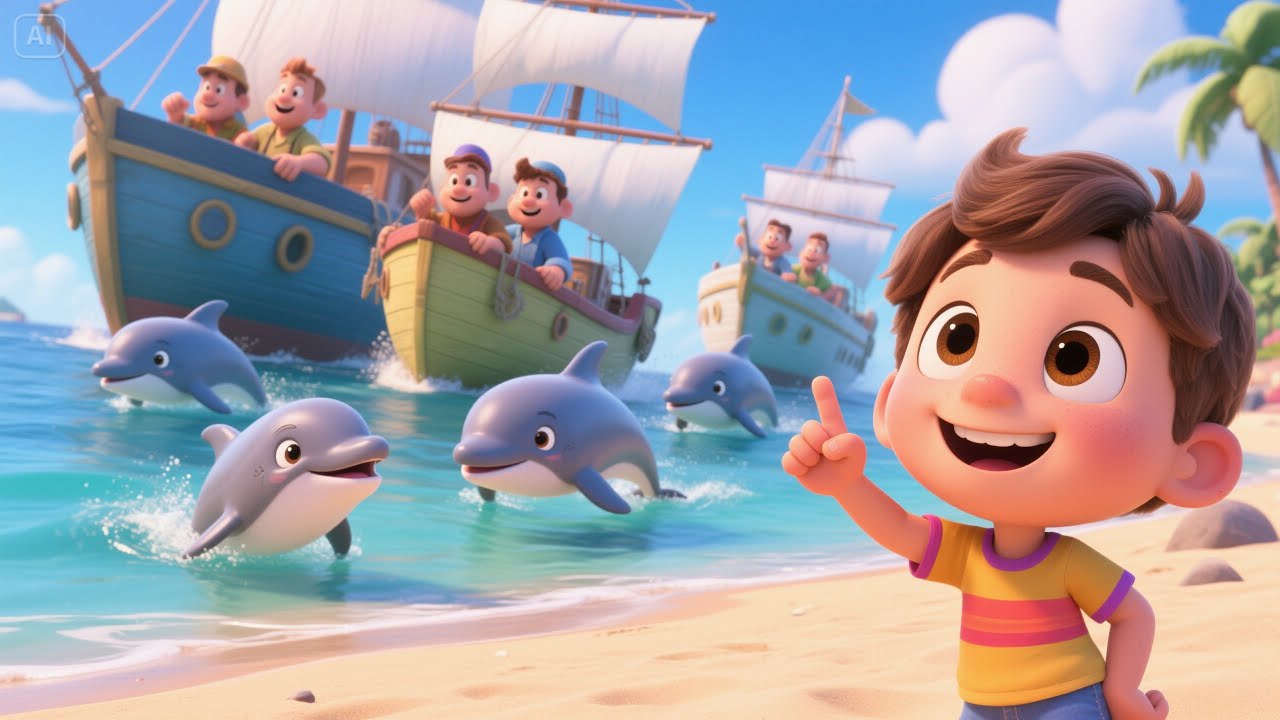 Ten Little Ships Sailing the Sea | Fun Counting Song for Kids ...