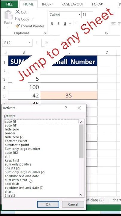Excel Quick Tip: Jump to Any Sheet with a Shortcut #excel - YouTube