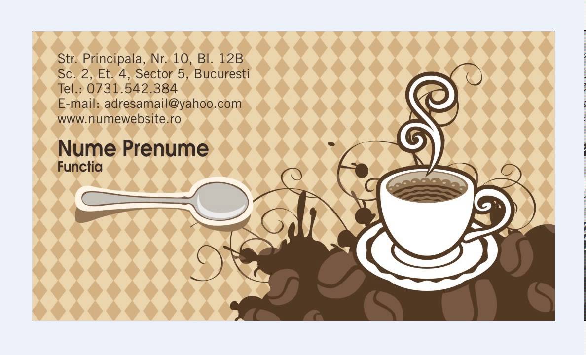 Carti de vizita cafea cafenele - YouTube