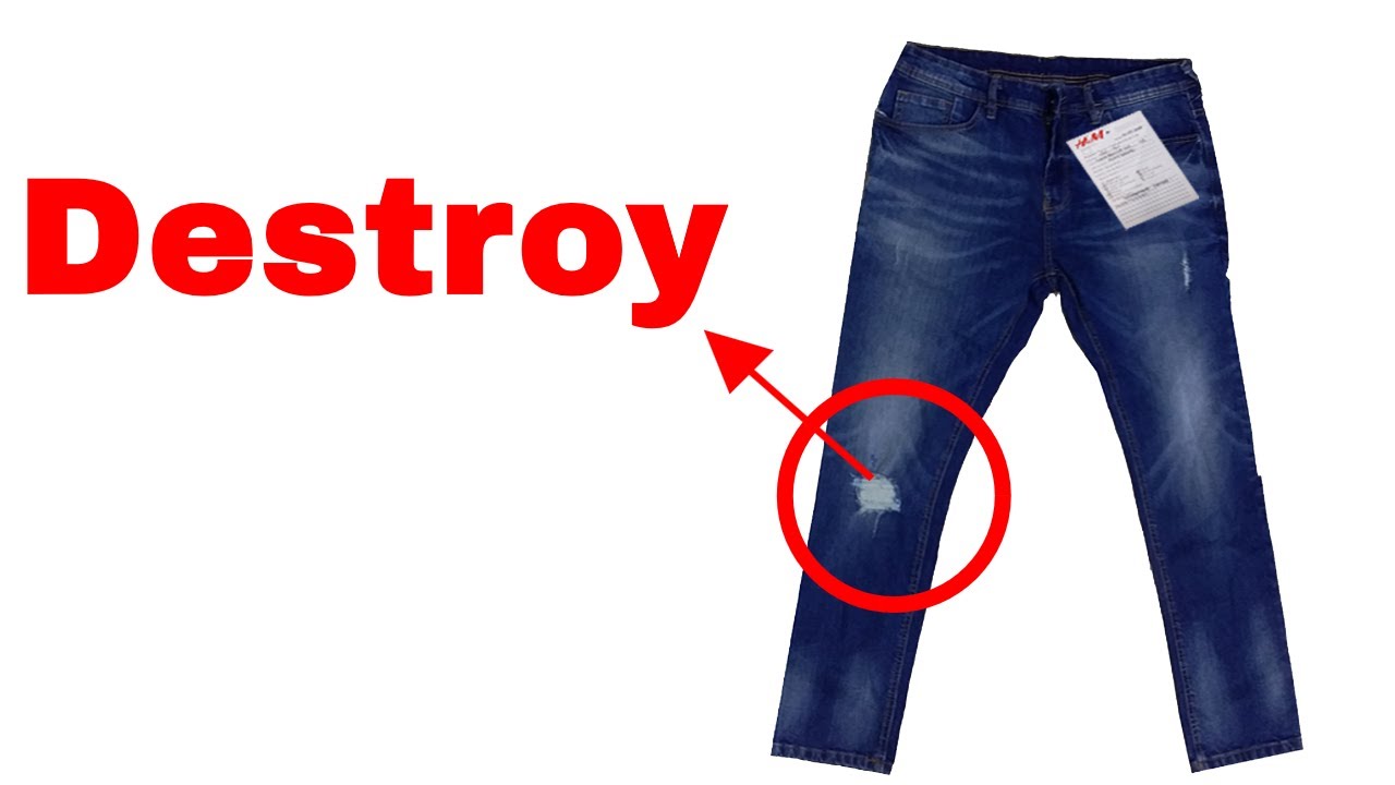 How to destroy on jeans in factory/How to distress denim jeans/ Jeans ...