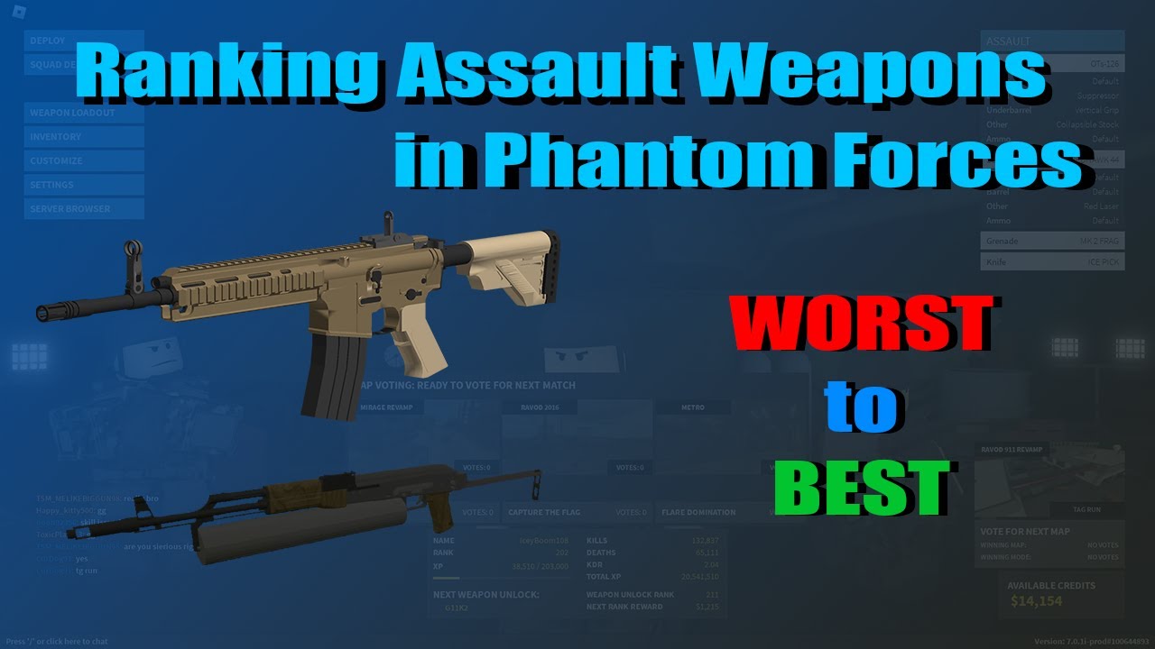 Ranking Assault Weapons in Phantom Forces - YouTube