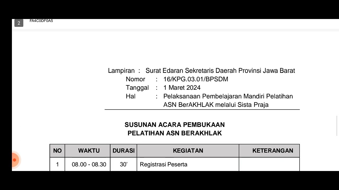 JADWAL PELAKSANAAN PEMBELAJARAN MANDIRI PELATIHAN ASN BERAKHLAK MELALUI ...