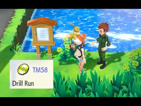 Pokémon: Let's Go, Eevee! // TM58 Drill Run Location - YouTube
