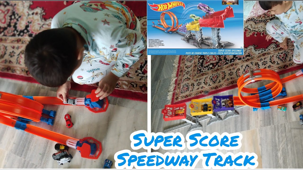 Hot Wheels Action SUPER SCORE SPEEDWAY TRACK SET - YouTube