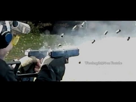 Dual full auto Glocks in super slow motion, 600 frames/sec - YouTube