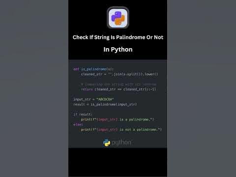 Python Tutorial: Check if a String is a Palindrome - Coding #python #pythontutorial #coding ...