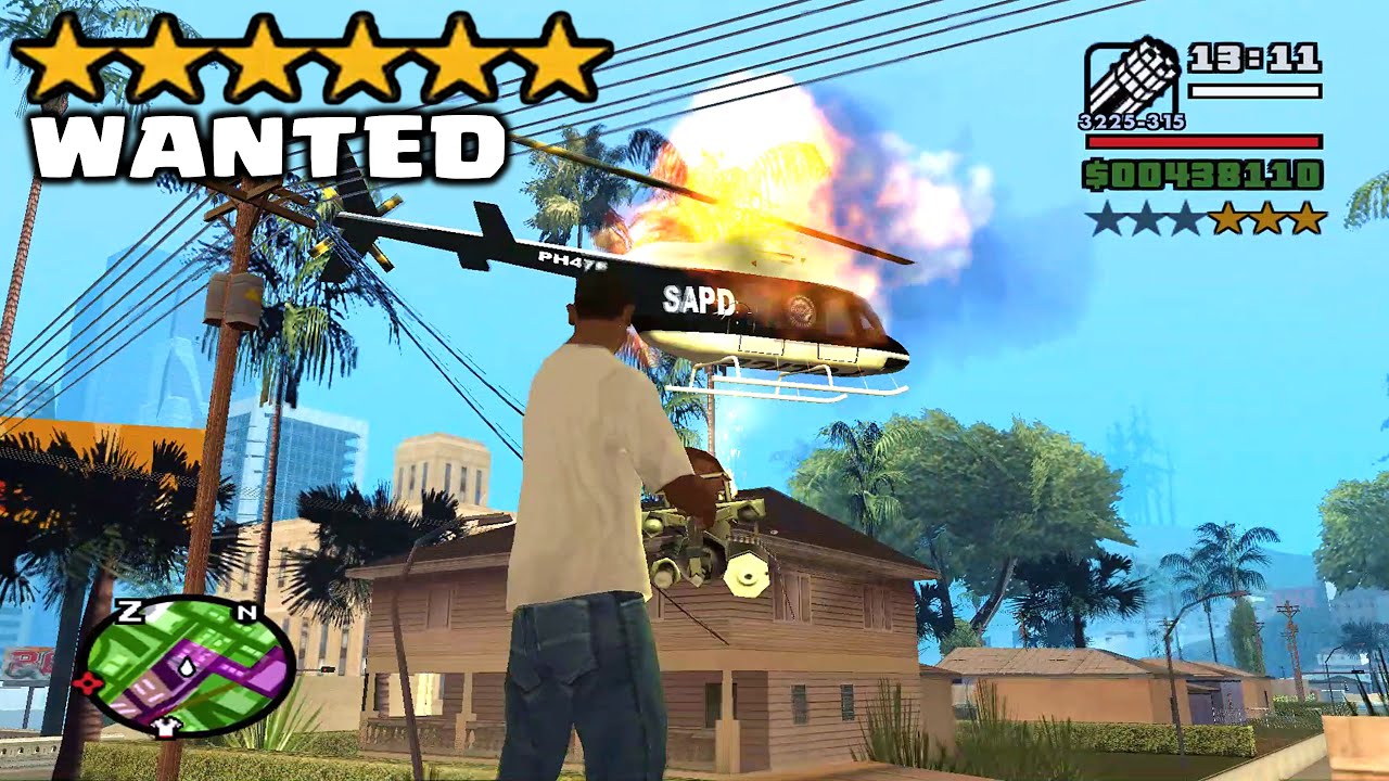 ⭐⭐⭐⭐⭐⭐SIX STARS WANTED LEVEL WITH MINIGUN | HOW TO GET 6 STAR WANTED IN ...