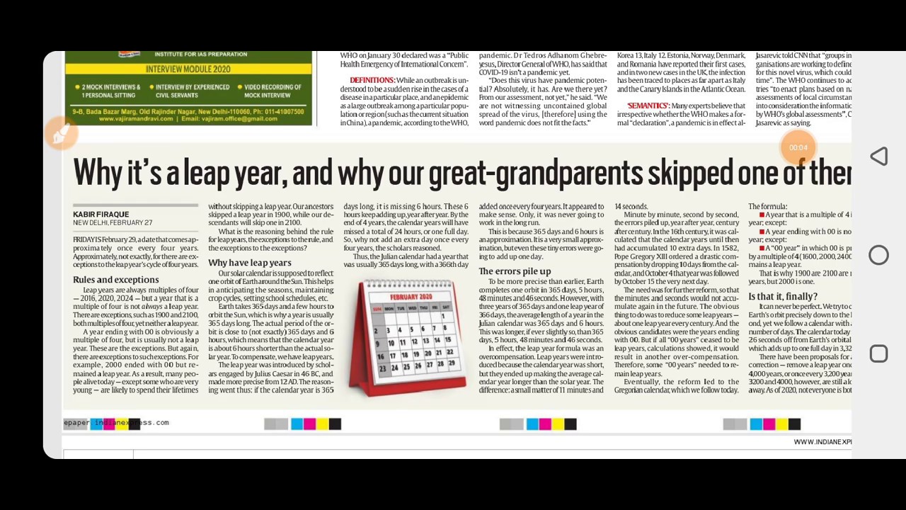 The Indian Express Editorial Analysis 28 02 20 Leap Year Calculation The Indian Express Editorial Analysis 28 02 20 Leap Year Calculation