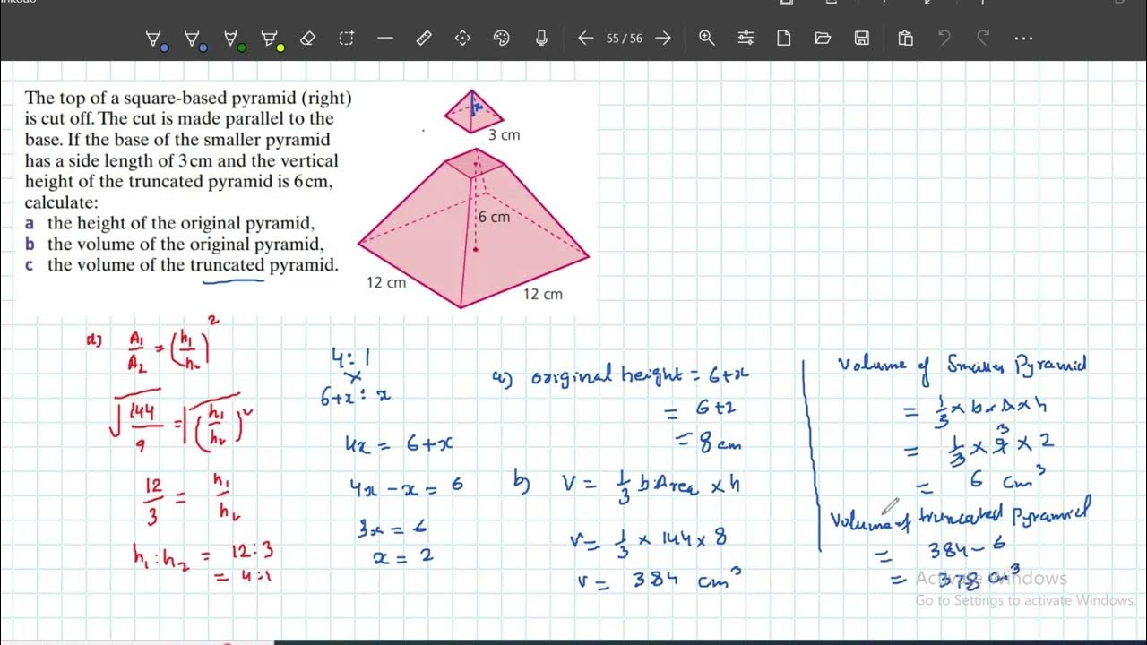 Volume & Surface Area Of Truncated Pyramid - YouTube