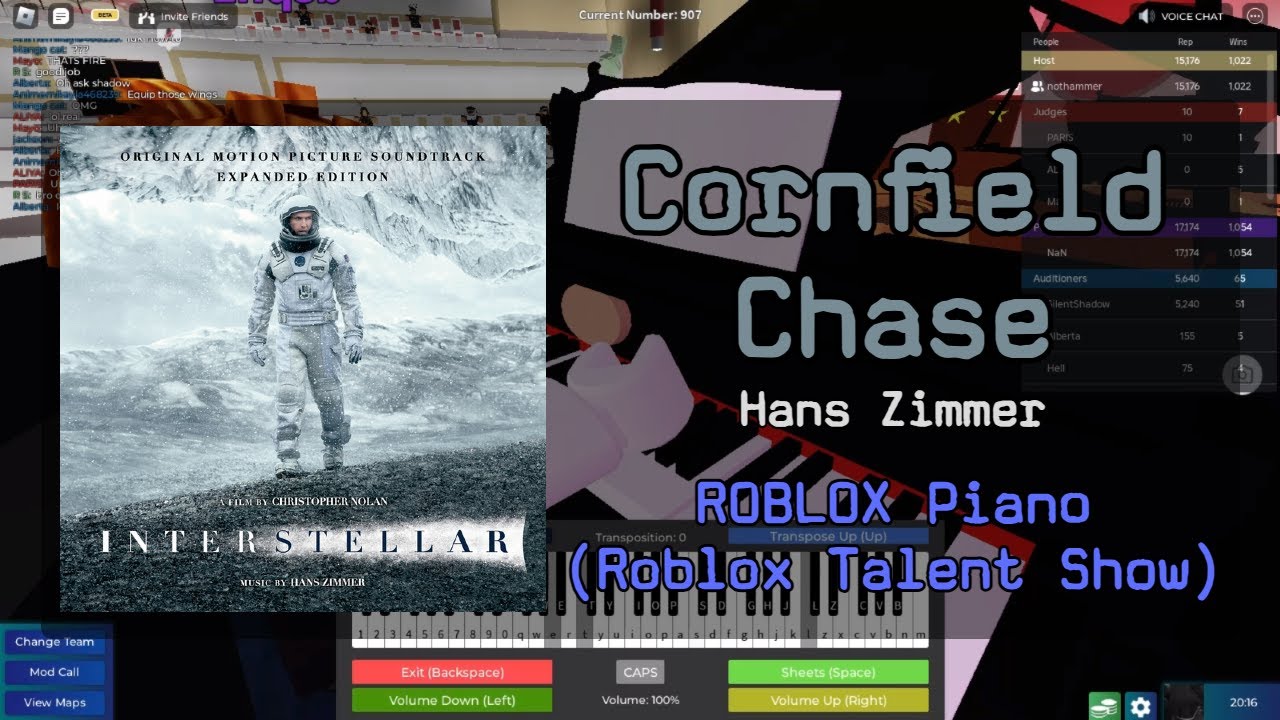 Cornfield Chase Hans Zimmer Roblox Got Talent Roblox Piano Cover Youtube