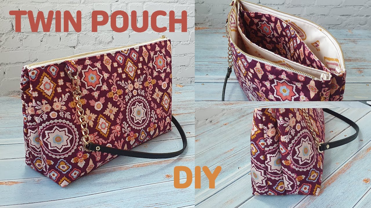 DIY TWIN POUCH WITH 3 POCKETS/ ZIPPER POUCH TUTORIAL/ 하나의 지퍼에 3개의 포켓이 ...