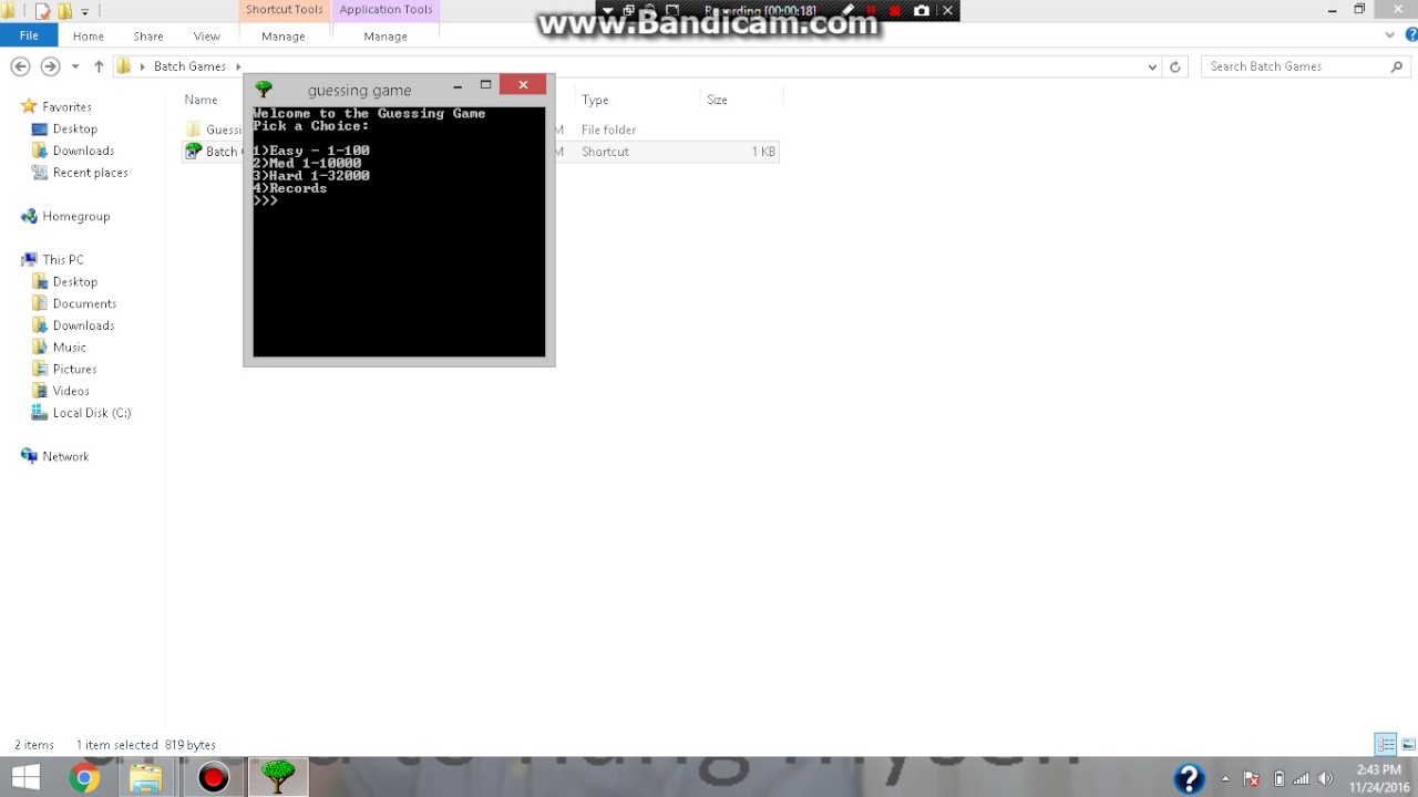 Batch File Game - Guessing Game - YouTube