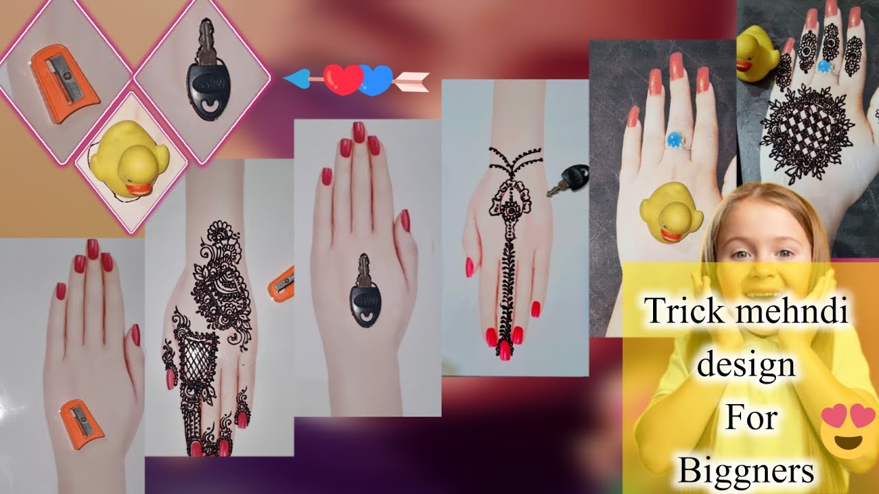 Trick mehndi design for Beginners || Very Easy & simple trick Mehndi ...