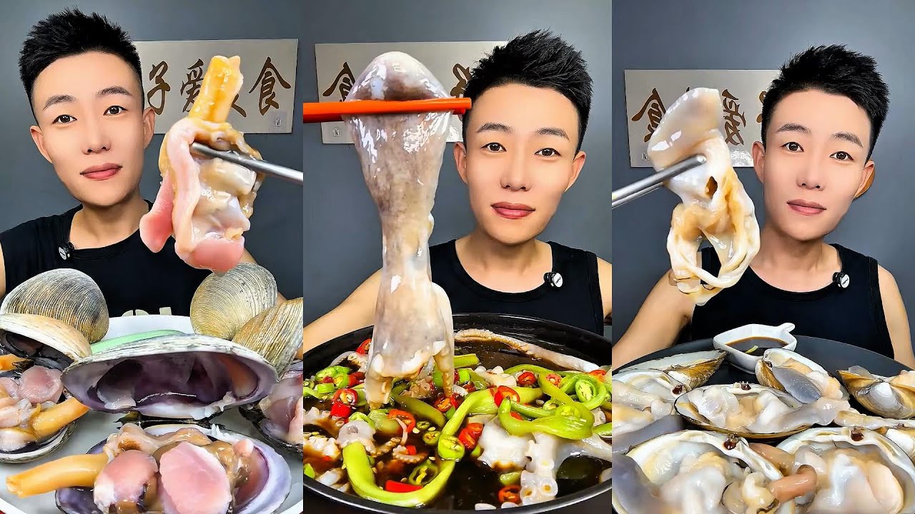 🦐🦪 ASMR Seafood Mukbang | Eating Raw Spicy Shellfish Feast | Ultimate ...