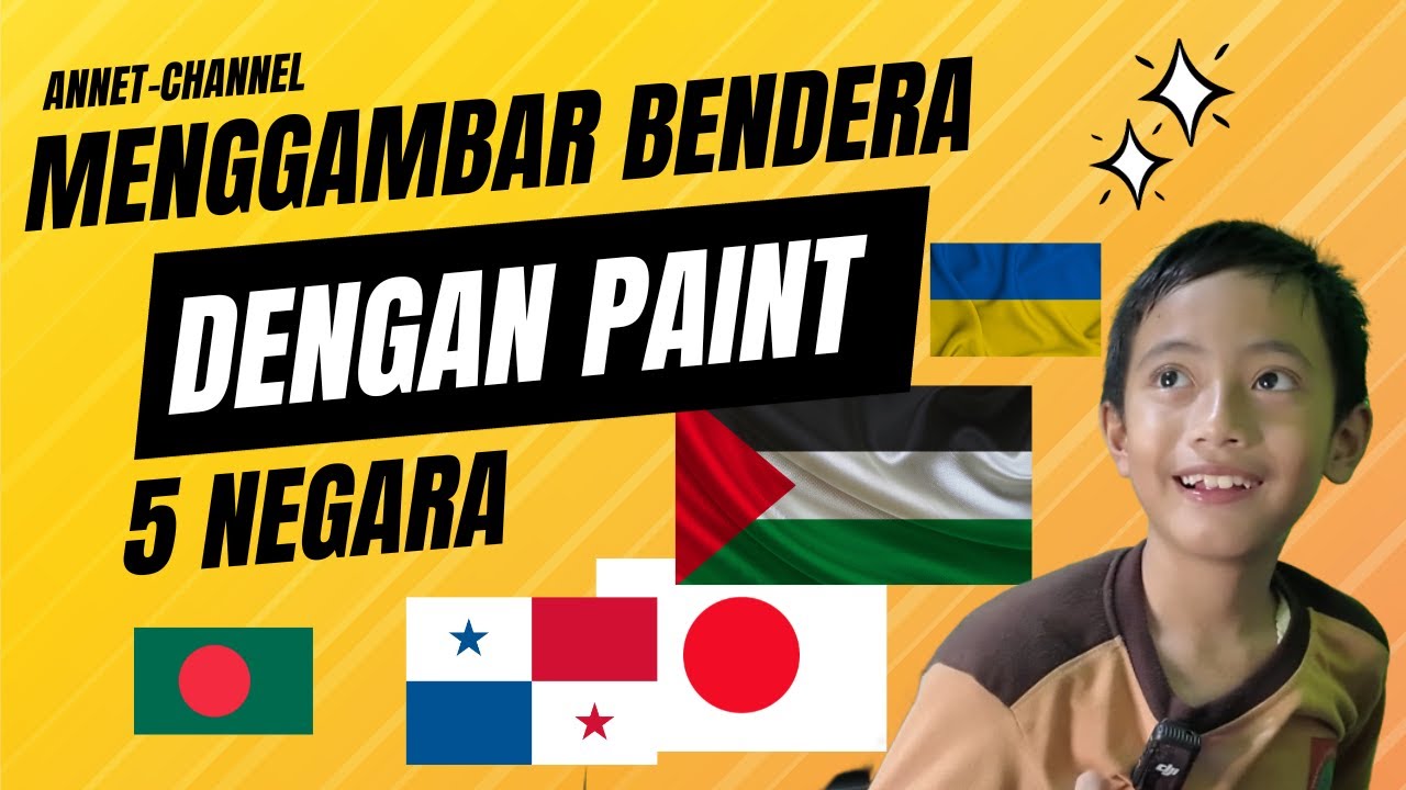 menggambar 5 bendera negara dengan paint - YouTube
