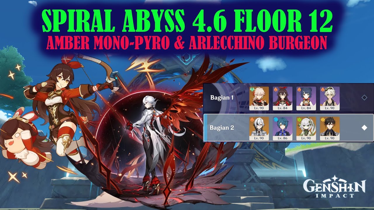 Spiral Abyss 4.6 with AMBER MONO PYRO and ARLECCHINO BURGEON | Genshin ...
