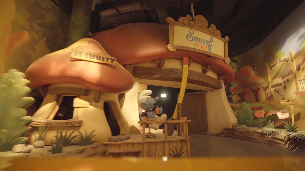 Smurfs Studios Tours - POV - Motiongate Dubai - Trackless Dark Ride ...