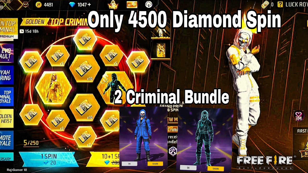 TOP CRIMINAL RING EVENT FREE FIRE | OLD CRIMINAL BUNDLE RETURN ...