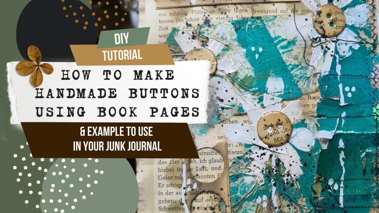 how to make buttons from old book pages 🟢 DIY 🟢 junk journal decoration ...