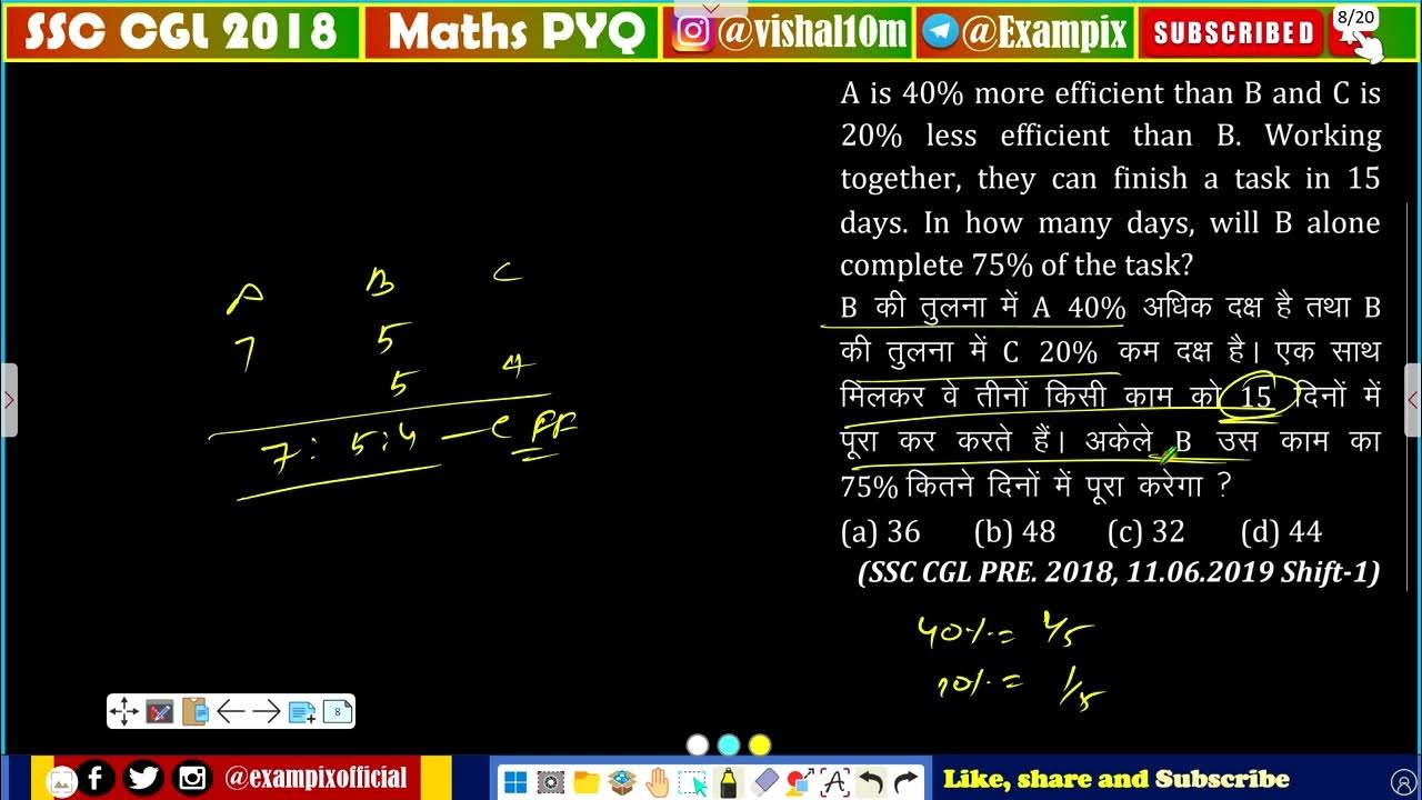 A Is 40 More Efficient Than B And C Is 20 Less Efficient Than B a-is-40-more-efficient-than-b-and-c-is-20-less-efficient-than-b