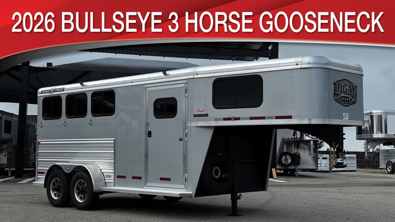 2026 Logan Coach Bullseye 3 Horse Bullseye Horse Gooseneck - YouTube