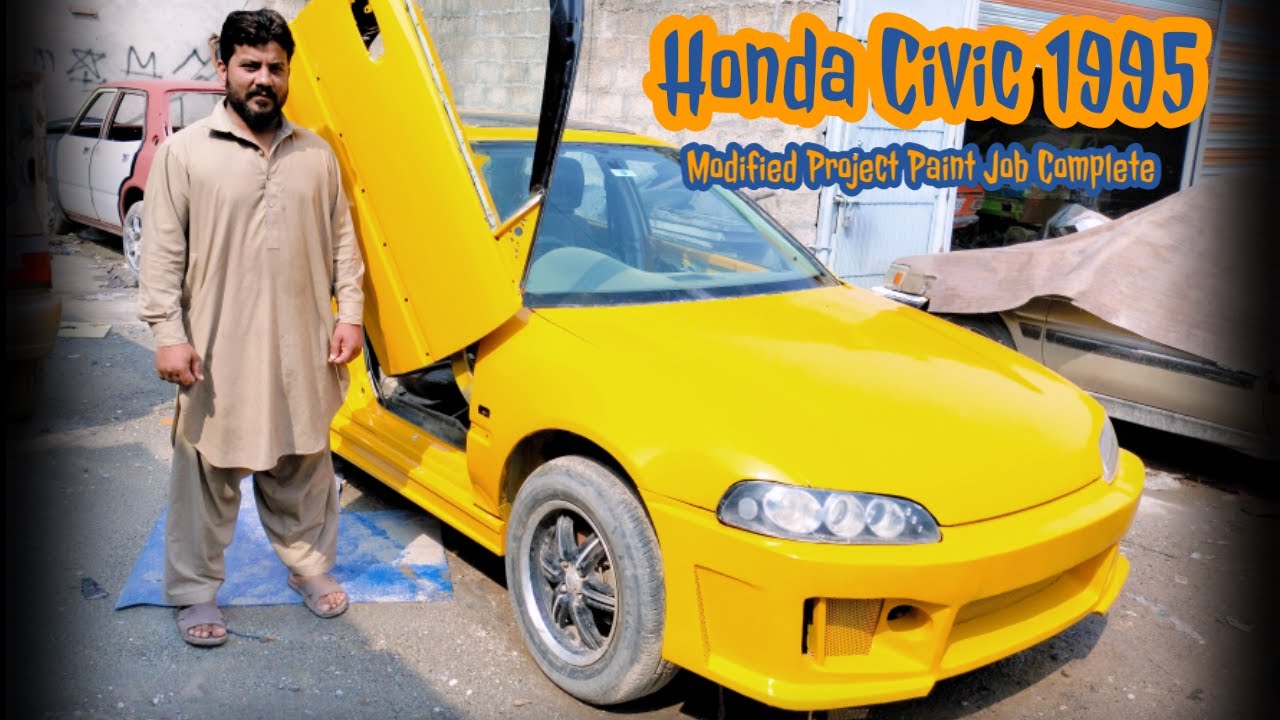 Honda Civic 1995 Modified Project Paint Job Complete - YouTube