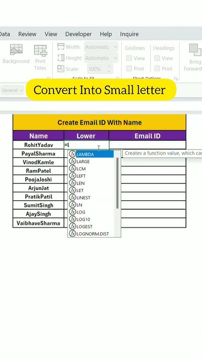 Create Email Id With Name ☑️🔥excelshorts Excel Exceldataanalytics Exceltech Exceltips Youtube