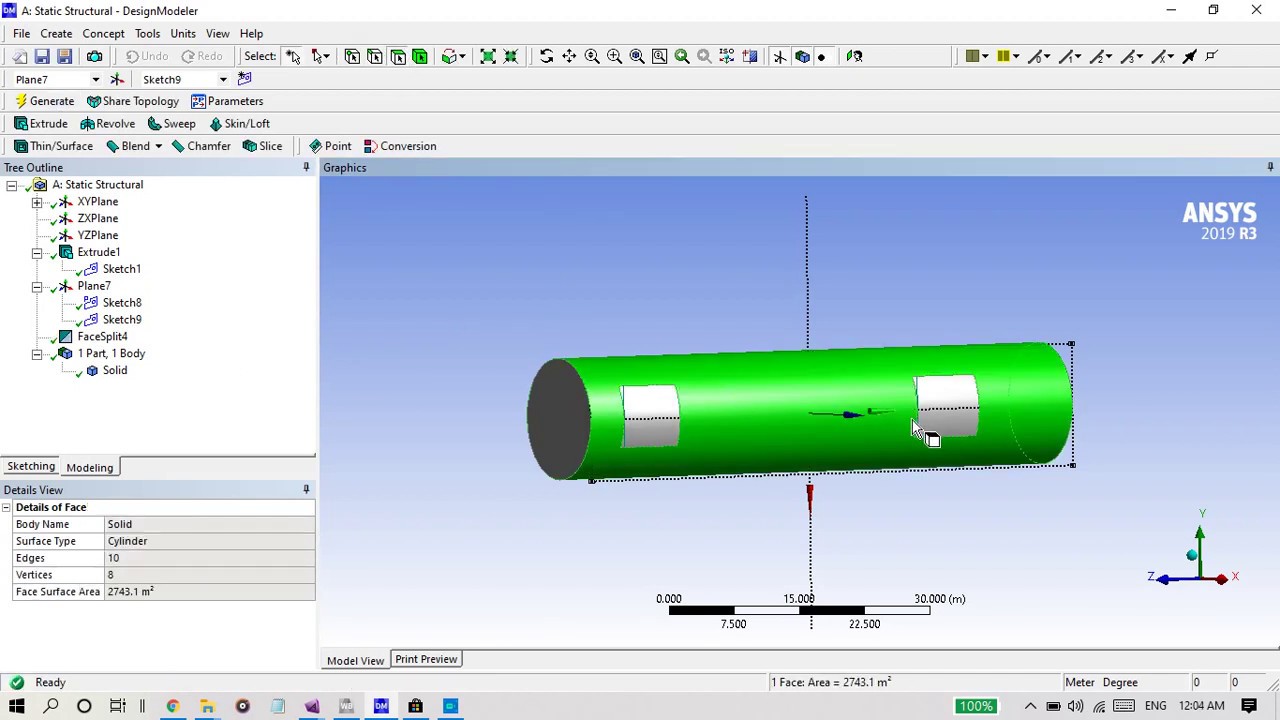How to apply force on particular area in ansys workbench. #splitface ...
