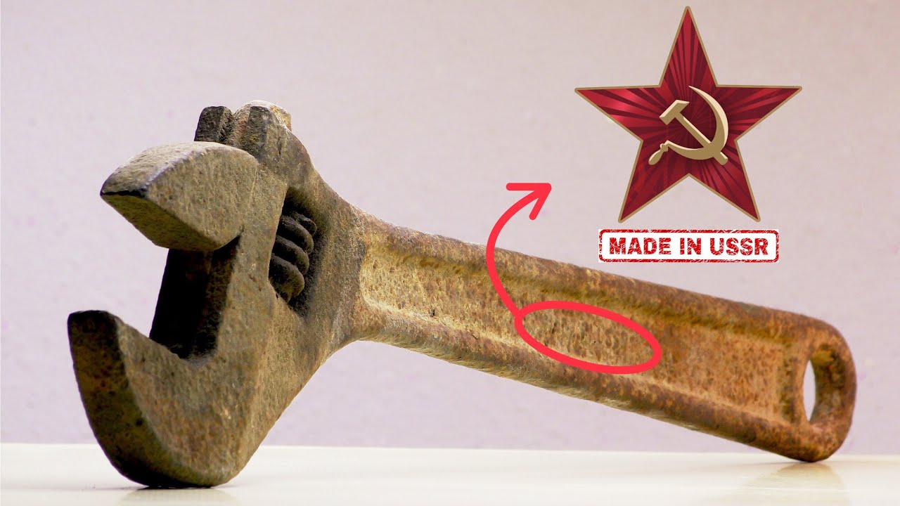 Restoration of an old Soviet adjustable wrench - YouTube