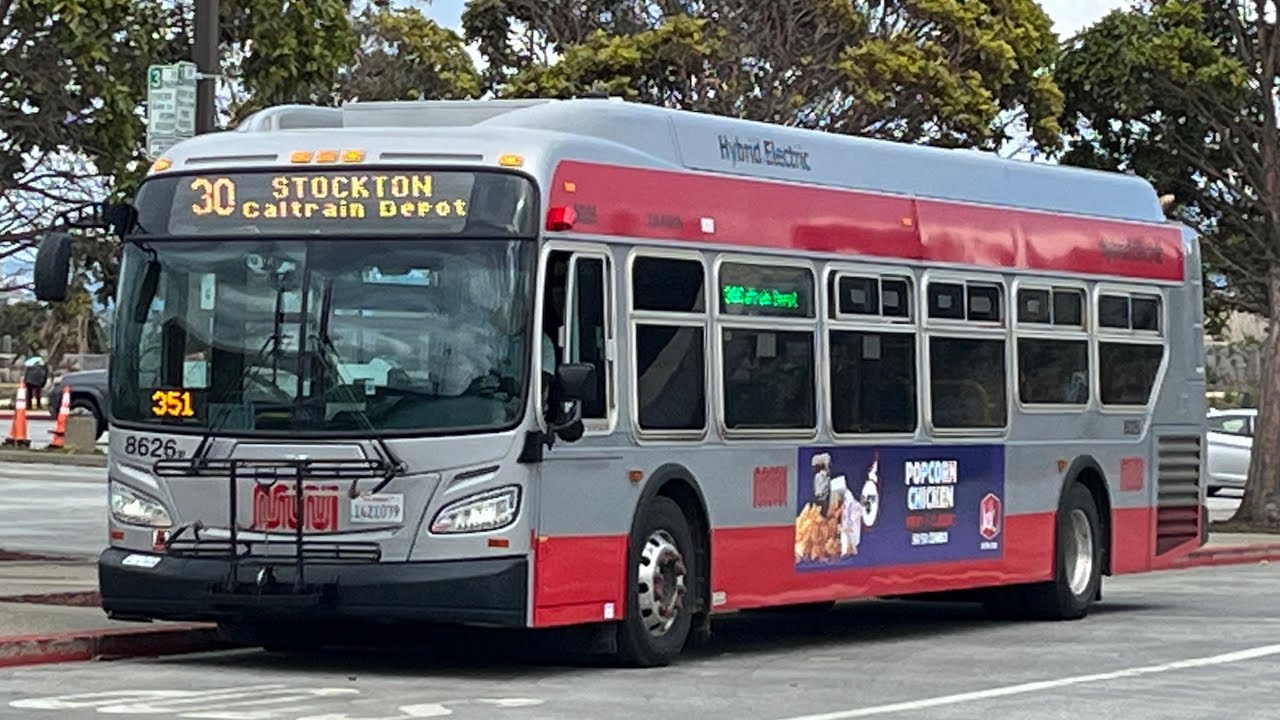 ⁴ᴷ⁶⁰ Bay Area Storm | SF MUNI 2013 New Flyer XDE40 #8626 on 30 Stockton ...