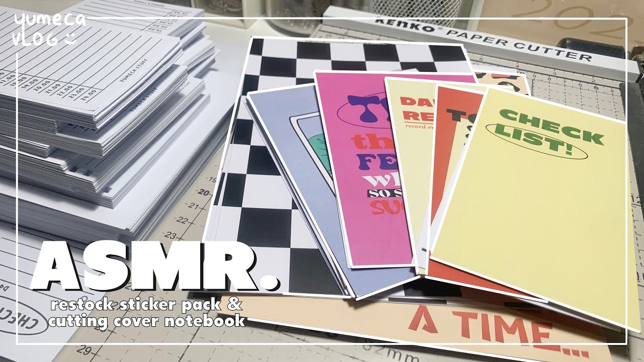 ASMR PACKING STICKER PACK, CUTTING NOTEBOOK COVER, REAL TIME |no music ...