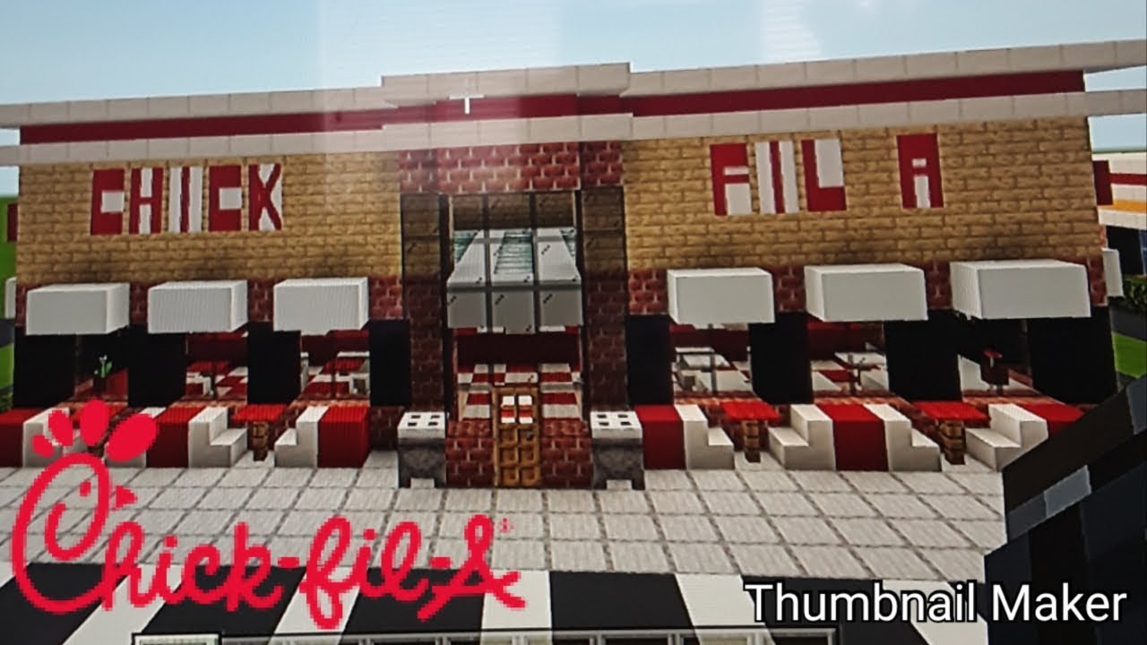 Minecraft Tutorial #8: How To Make A Classic Chick-Fil-A (Fast Food ...