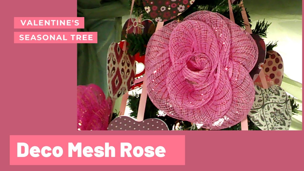 Deco Mesh Roses for your Valentine's Seasonal Tree! Easy to make and ...