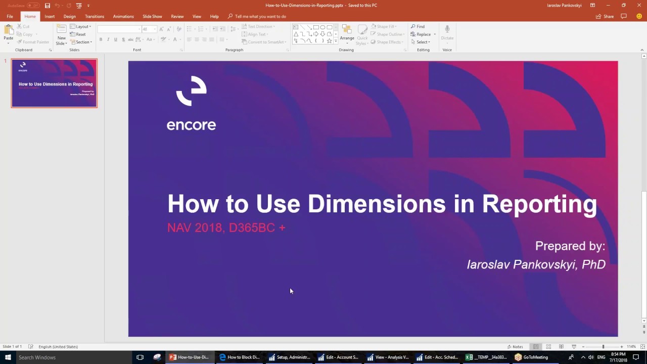 Using Dimensions in Reporting for Dynamics NAV/365 Business Central ...