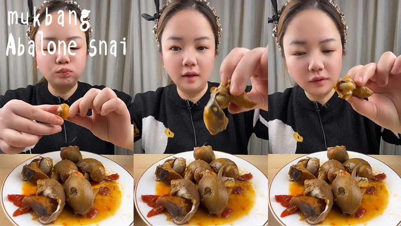 Delicious spicy abalone snails ( chinese food eating ) #snail #asmr # ...