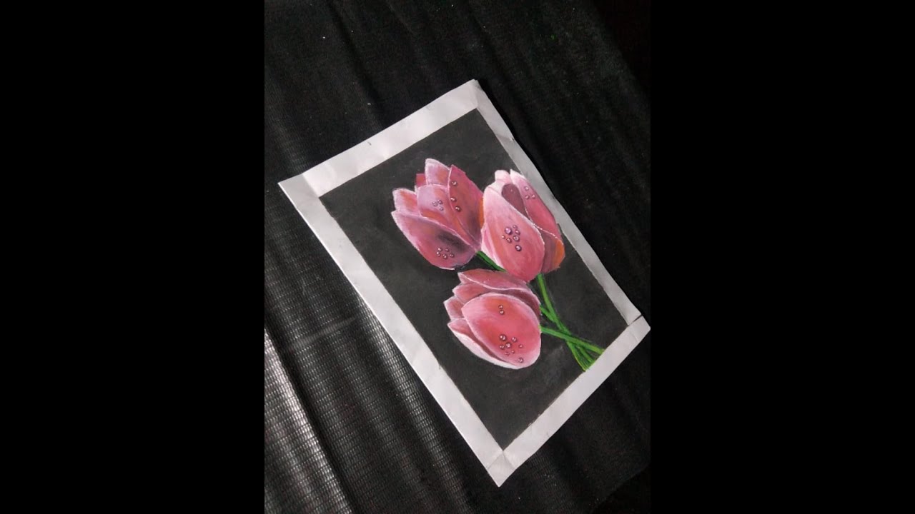 Rose And Water Drop painting for beginners ||Tulip And Water drop Step ...