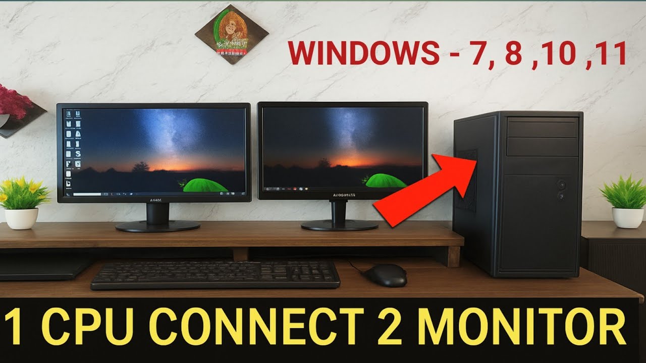 How to Connect 2 Monitors to 1 CPU | Ek CPU Me 2 Monitor Kaise Connect ...