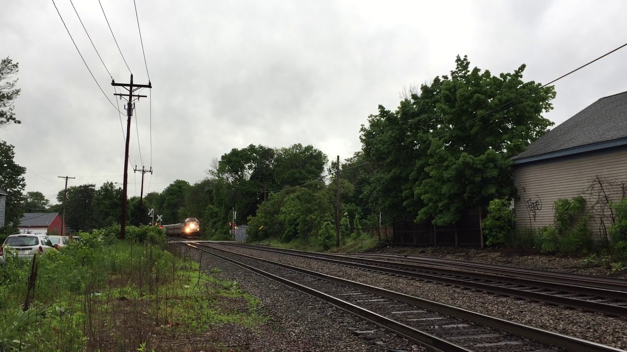 Disabled Cab Car!!! MBTA MP36 #011 Leads Inbound Thru North Andover ...