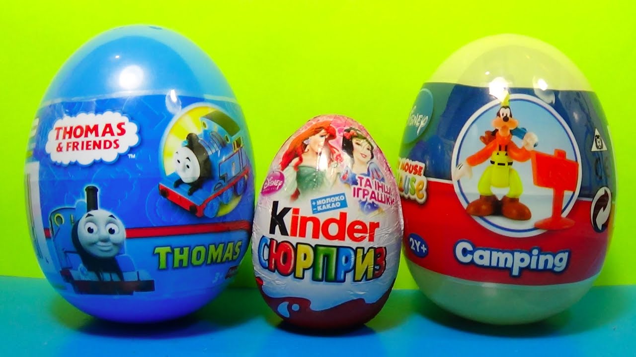 THOMAS & Friends surprise egg Kinder surprise egg Disney Mickey Mouse ...