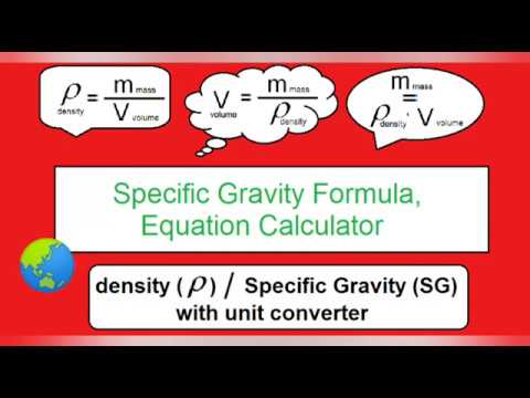 Specific Gravity Formula, Equation Calculator, SG = mass / Volume - YouTube