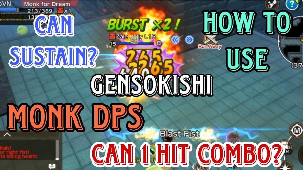 HOW TO USE MONK | MONK BUILD | GENSOKISHI | MONK COMBO - YouTube