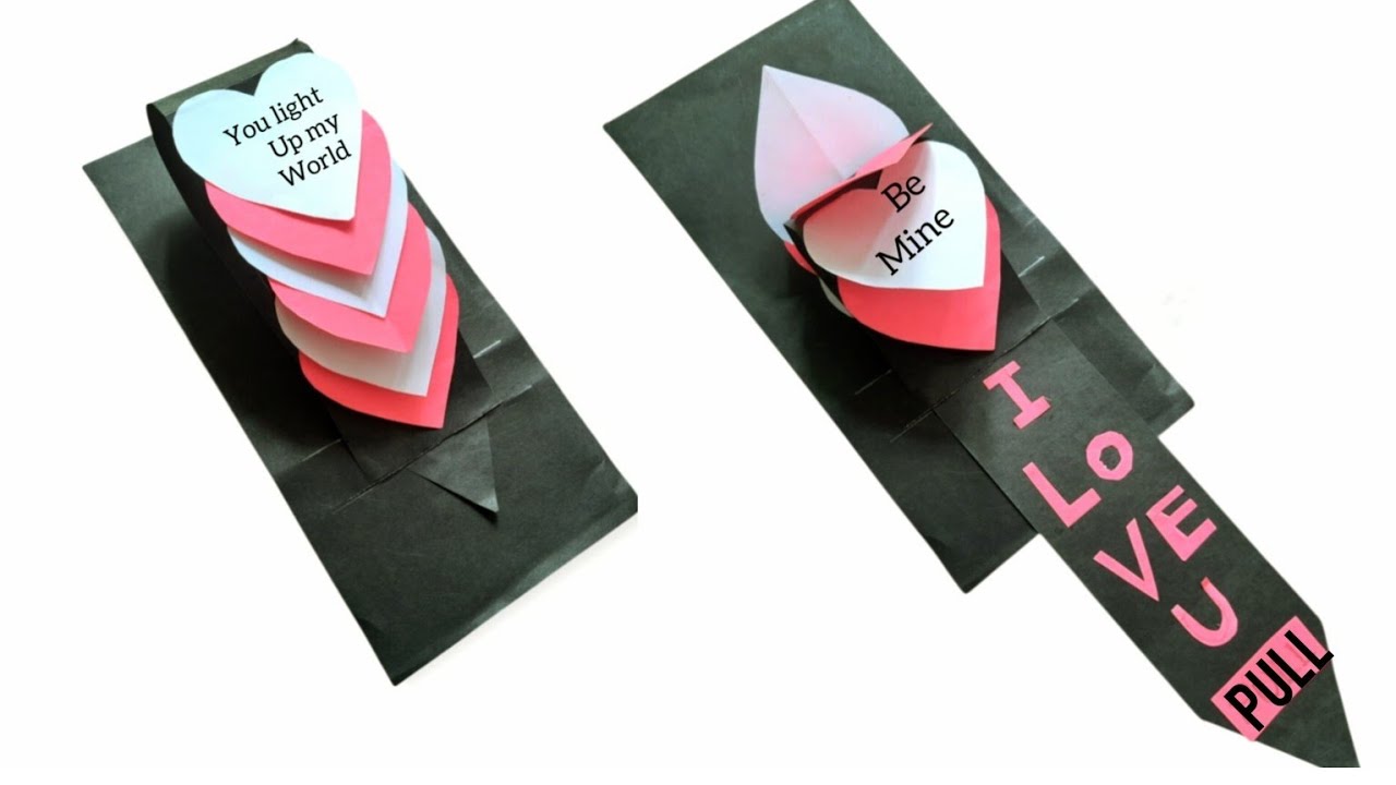 DIY Pull Me Waterfall Card | Pop Up Card Making Pop Up Heart greeting ...