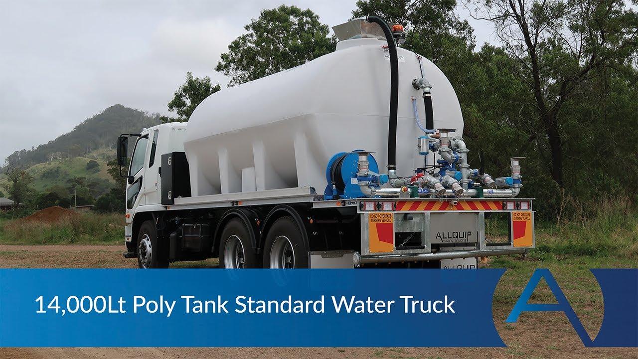 PC-14000 Poly Tank Water Truck - Standard Range - YouTube