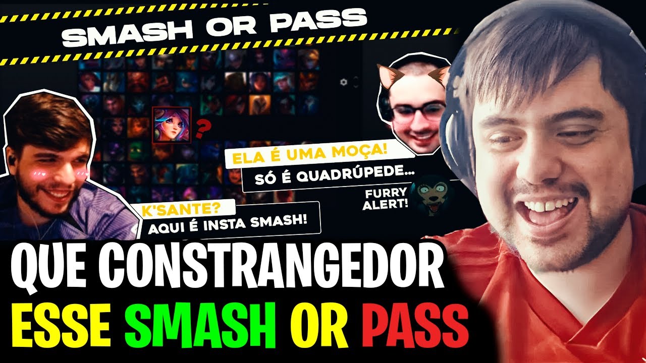 🚨 REDBERT E SHINI FAZEM SMASH OR PASS DE CAMPEÕES DO LOL! TOCKERS REAGE ...