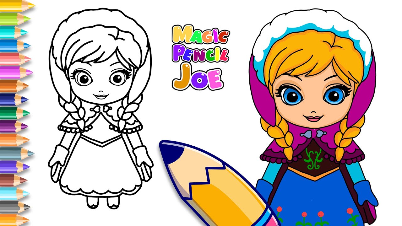 How to Draw Anna from Frozen | Easy Drawing Tutorial for Kids! Unlock ...