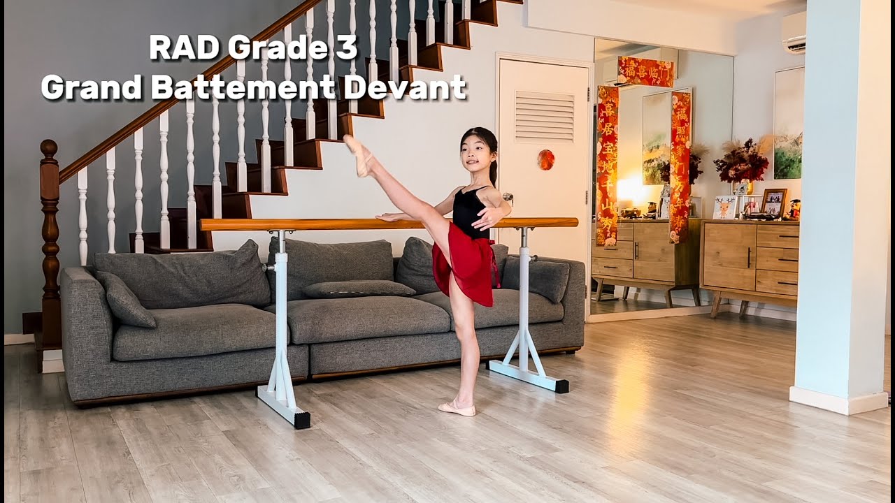 RAD Grade 3 Ballet - Grand Battement Devant - YouTube