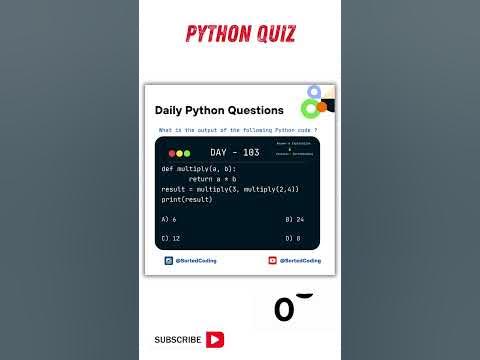 What is the output of the following Python Code? MCQ #103 #python #quiz - YouTube