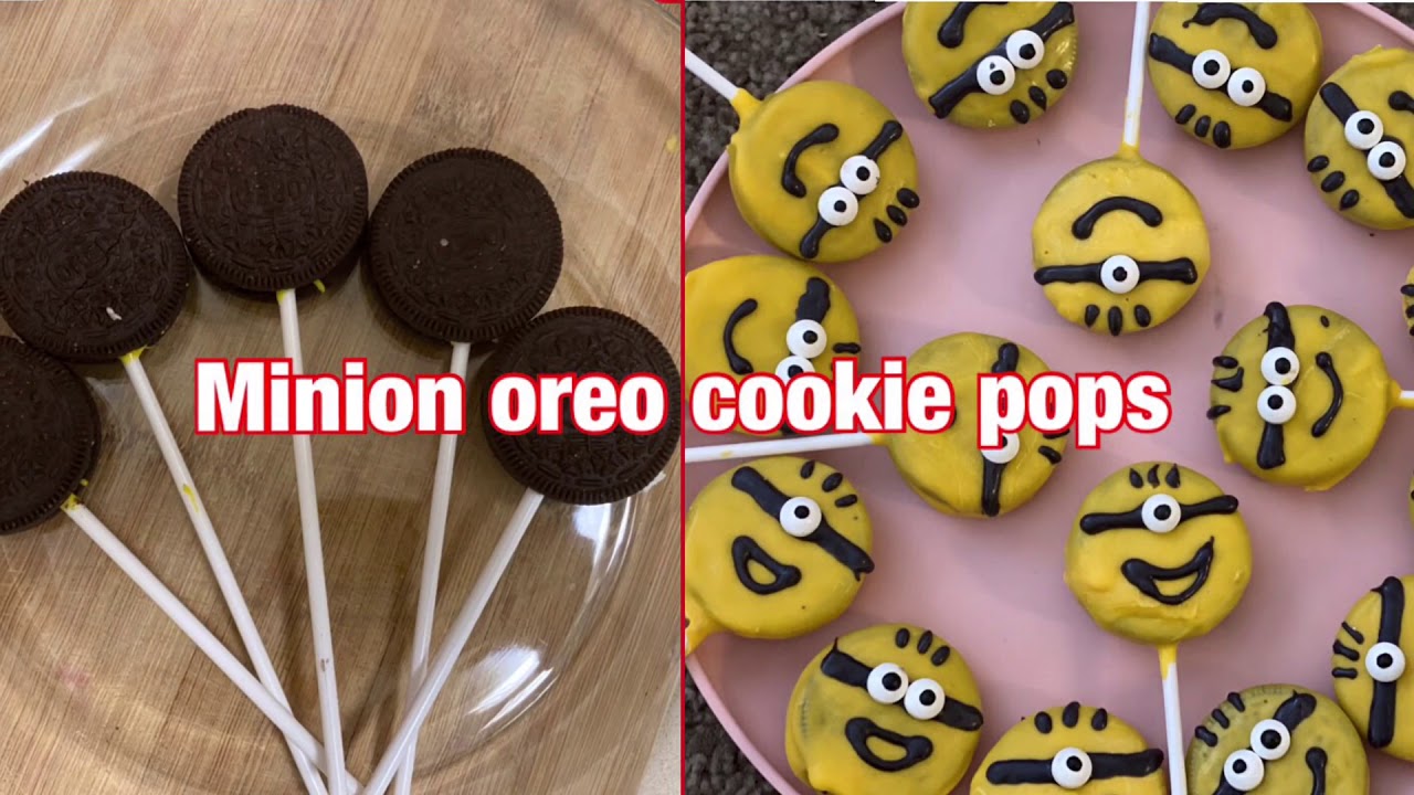 Minion Oreo cookie pops😋/Oreo cookies/Birthday cookies/minion theme ...