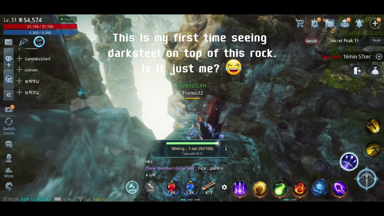 MIR4: Secret Peak Red Darksteel | First time seeing Darksteel in this ...